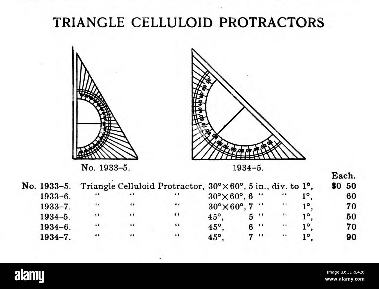 Transparent celluloid triangle protractors combining a protracto hi-res ...