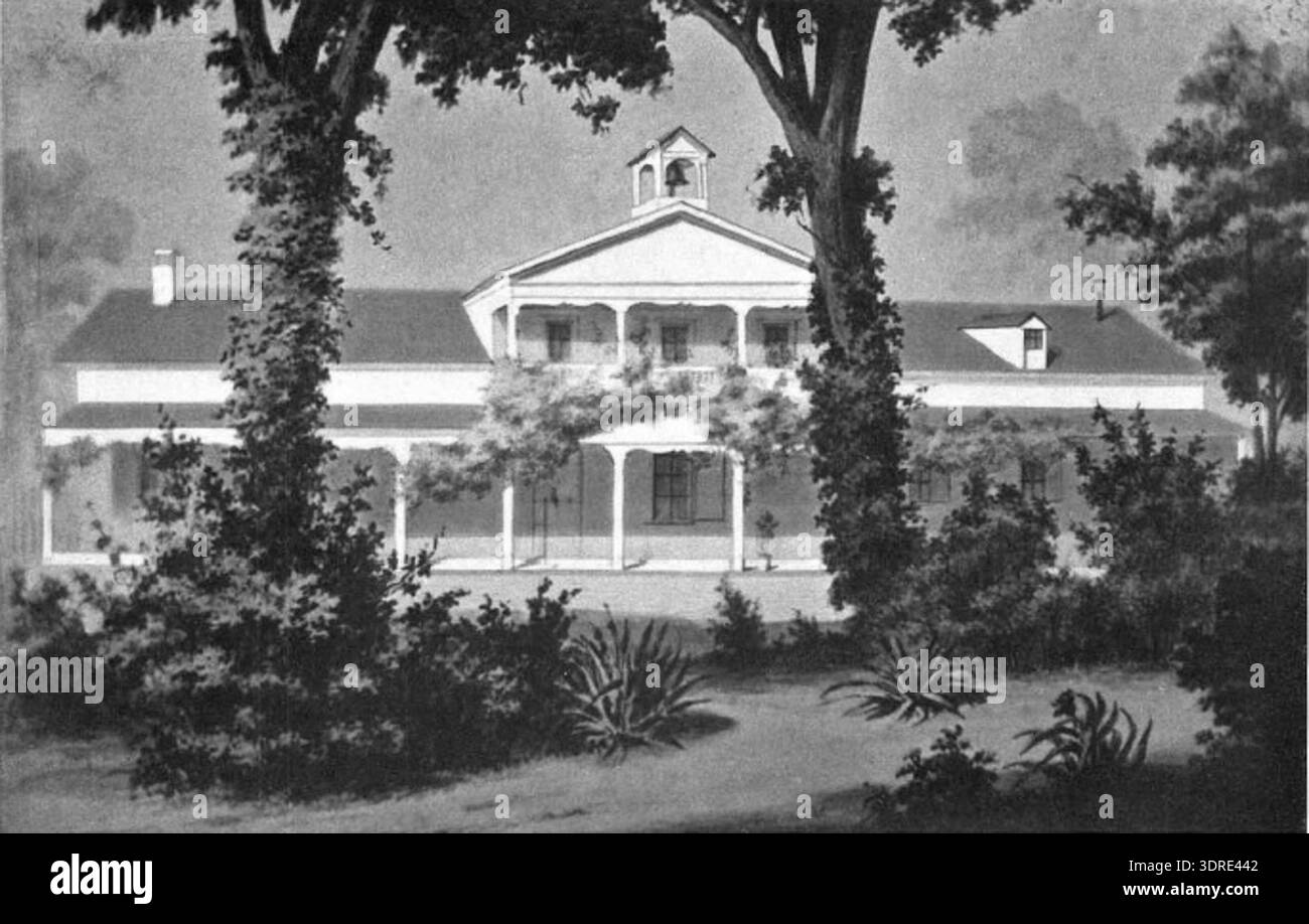 This pre-1866 photograph shows Sutter’s Hock-Farm on the Feather River ...