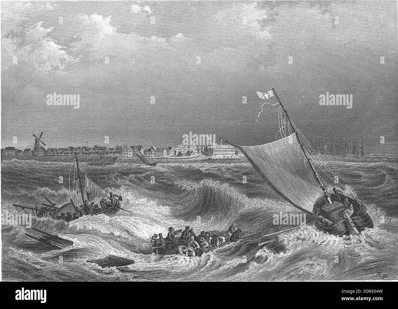 This illustration depicts the battle of wyk in 1864 hi-res stock ...
