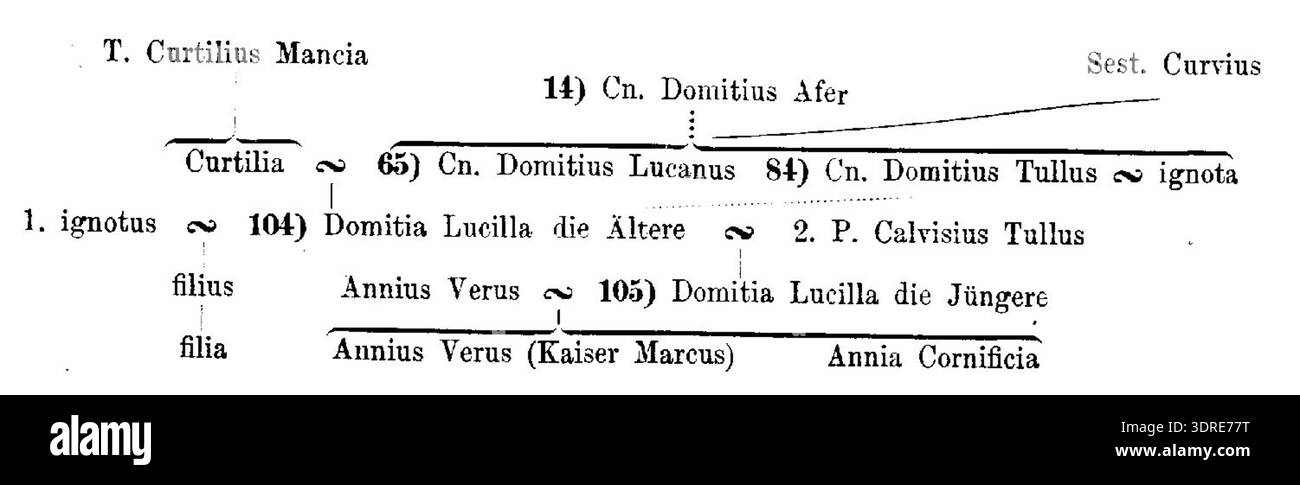 The family tree of the domitius family in ancient rome hi-res stock ...