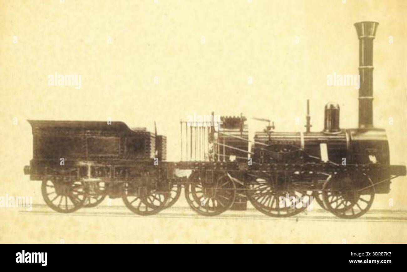 This early 1850s salt print photograph depicts the steam locomot hi-res ...