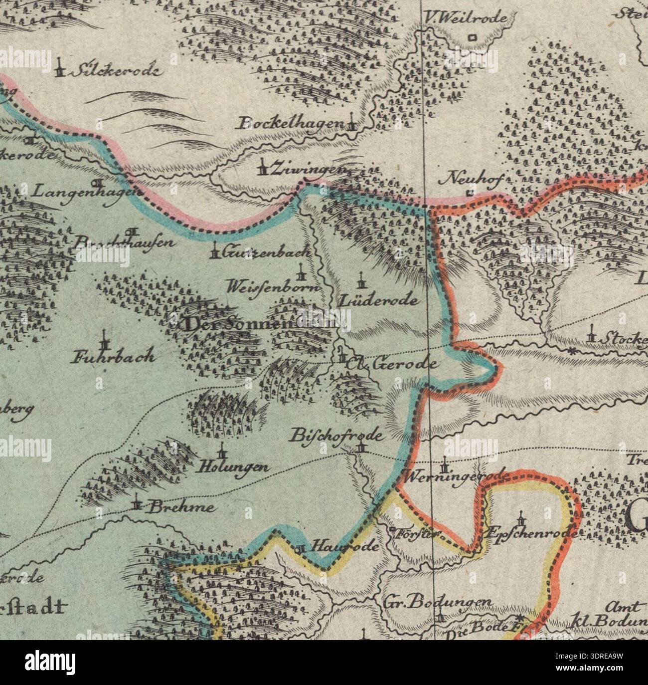 This 1761 map section depicts the lower hesse landgraviate hi-res stock ...