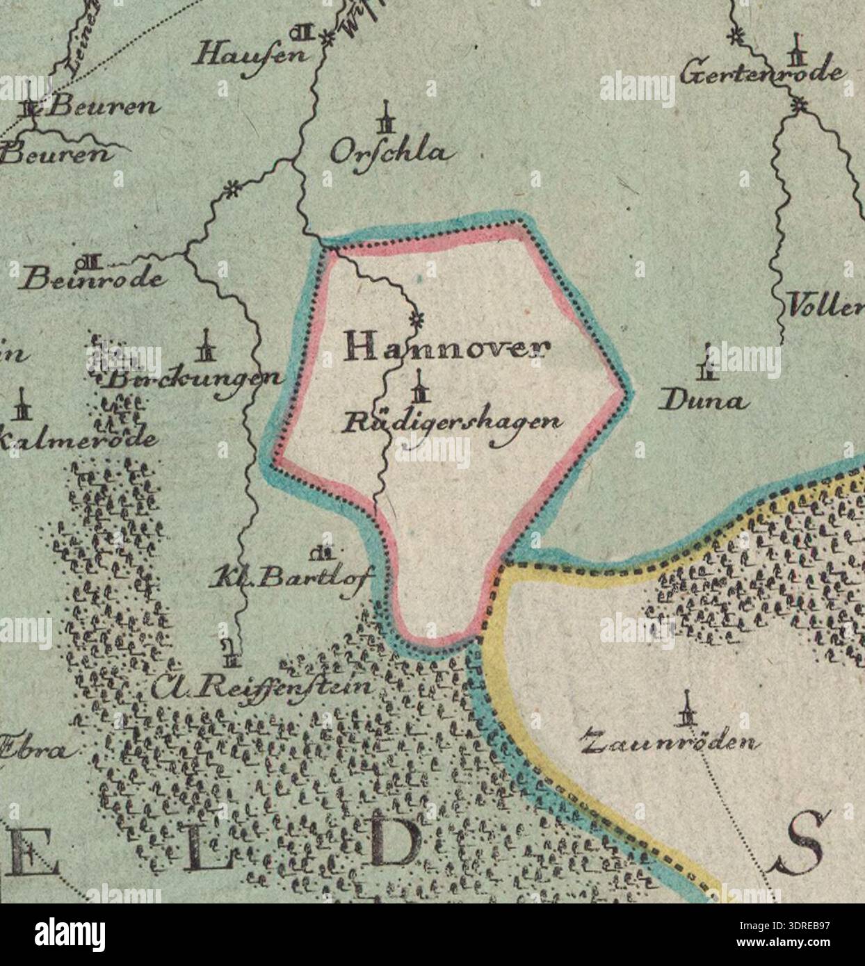 This 1761 map section depicts the lower hesse landgraviate hi-res stock ...