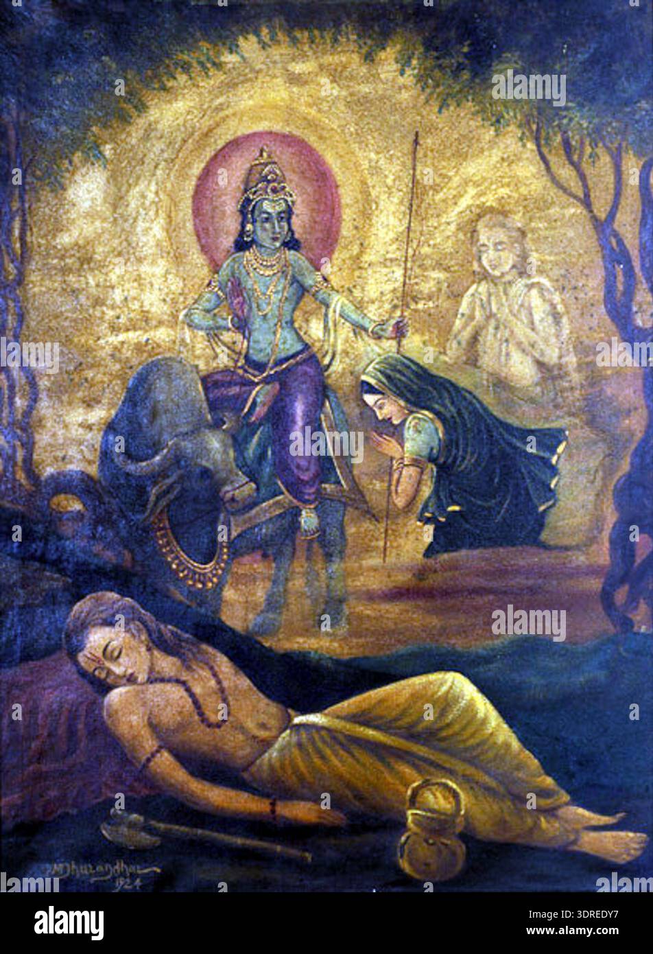 This 1924 oil painting by M. V. Dhurandhar depicts the Hindu ...