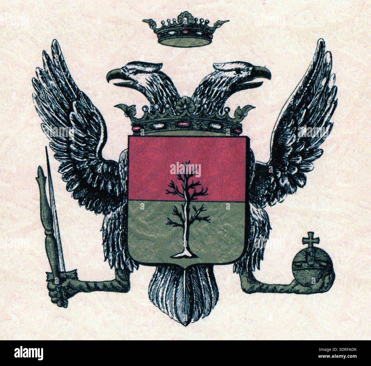 This entry shows the Malaspina family coat of arms with the Spino Secco ...
