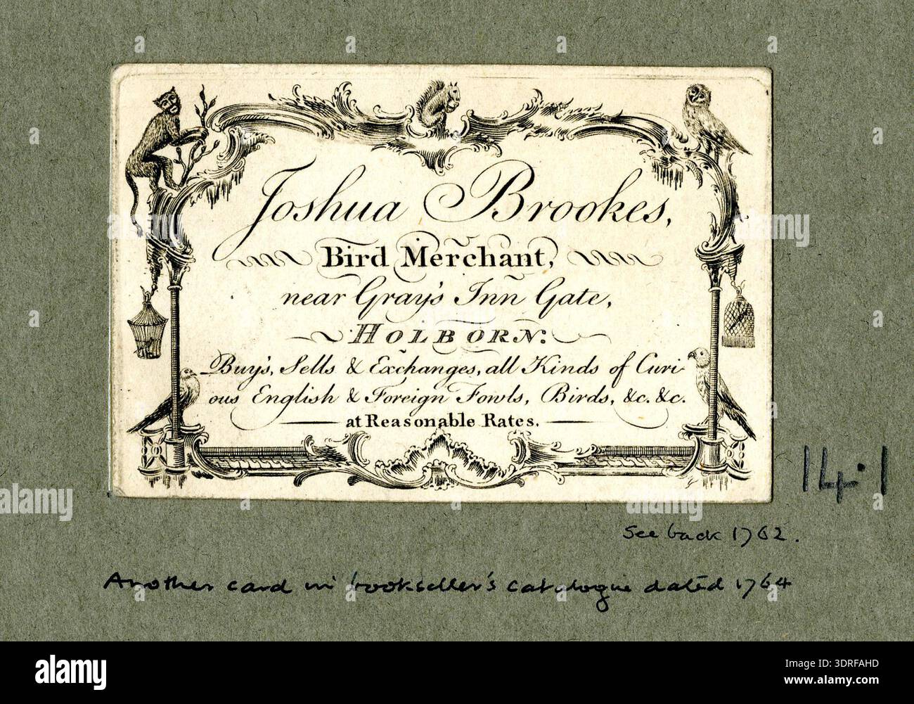 Historic 18th century trade card hi-res stock photography and images ...