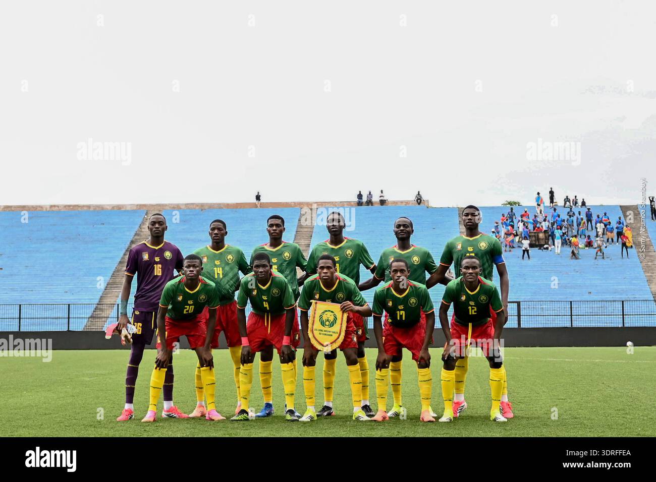 KINSHASA, DRC - FEBRUARY 18, 2026: Players of the Cameroon U17 national ...