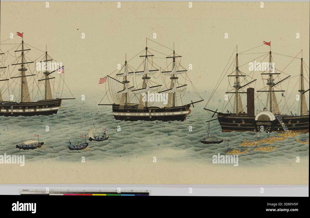 Gold and silver pigment depicts kokura and matsushiro fief troops hi ...