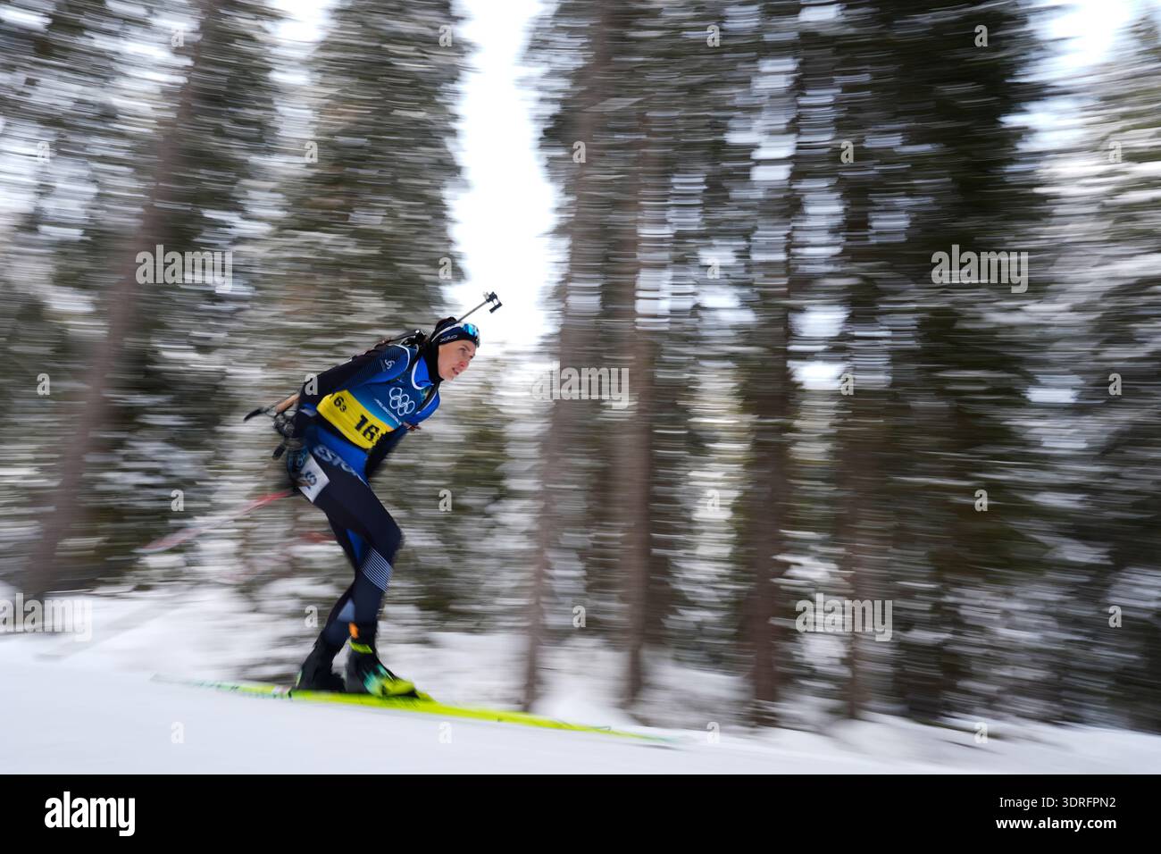Tuuli Tomingas, of Estonia, competes in the women's 4x6-kilometer relay ...