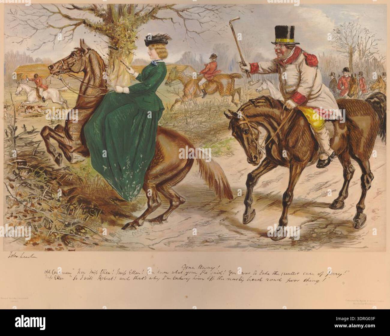 This circa 1865 chromolithograph, 'Gone away!', after John Leech and ...