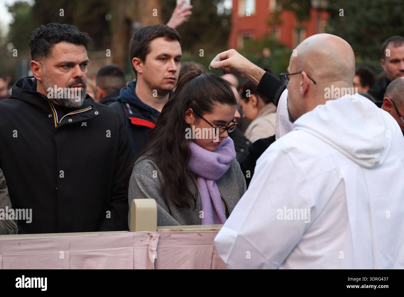 Rome, Italy, February 18, 2026: Imposition of ashes on the faithful ...
