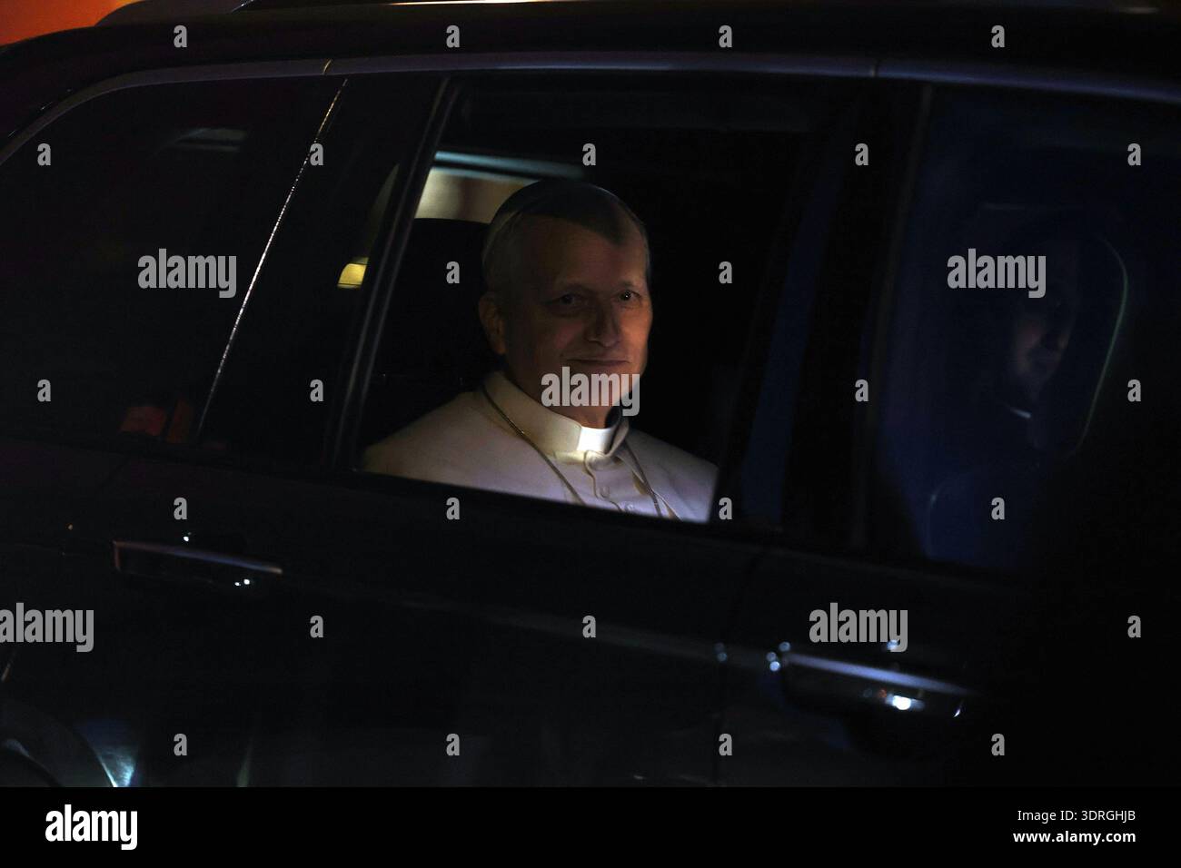 Rome, Italy, February 18, 2026: At the end of Mass, the pontiff leaves ...