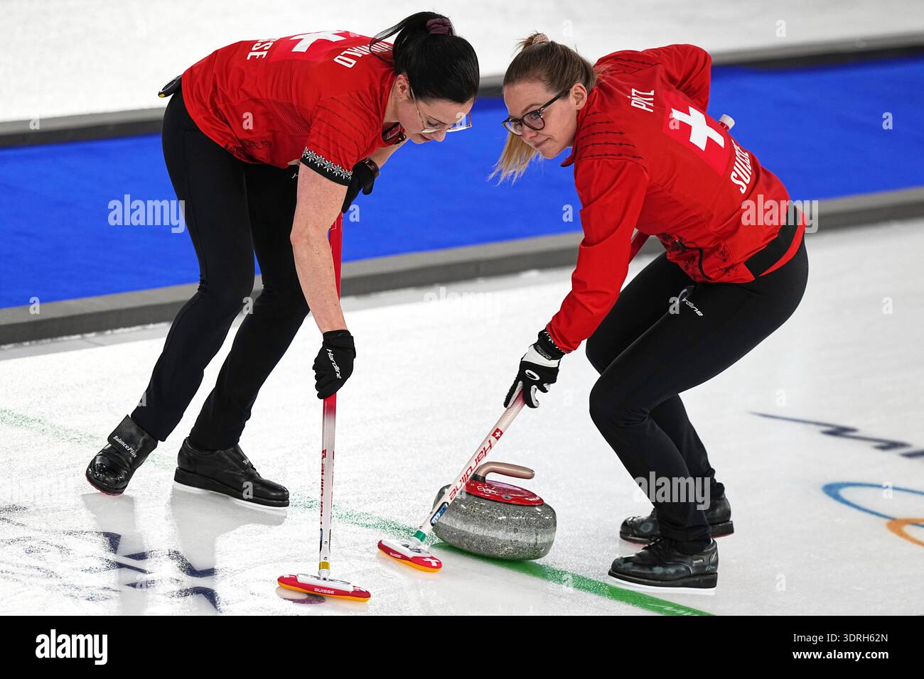 Switzerland's Alina Paetz and Carole Howald in action during the women ...
