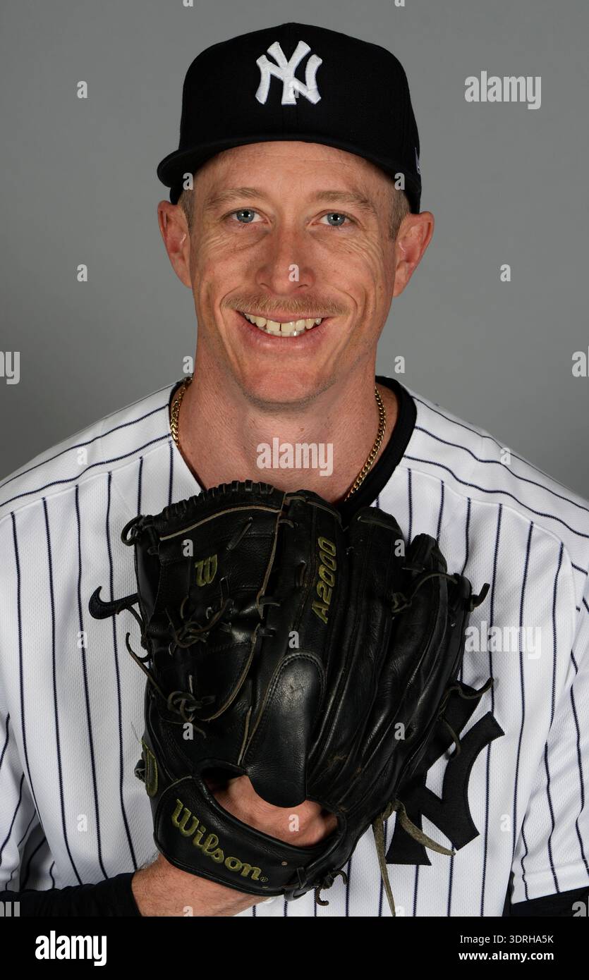 New York Yankees' Tim Hill is shown during a baseball media day Tuesday ...