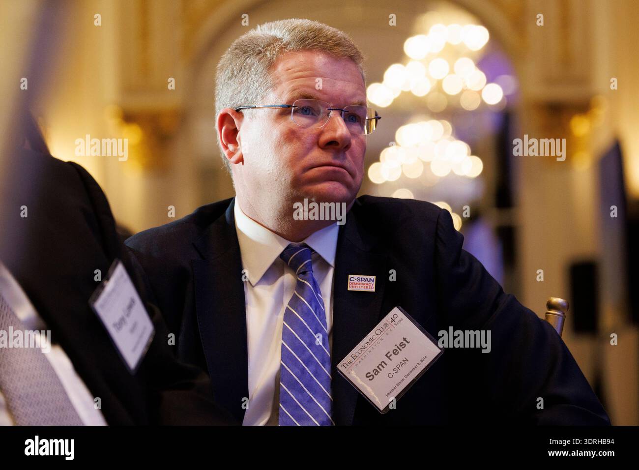 Sam Feist, CEO of C-SPAN, listens during a panel presentation at the ...