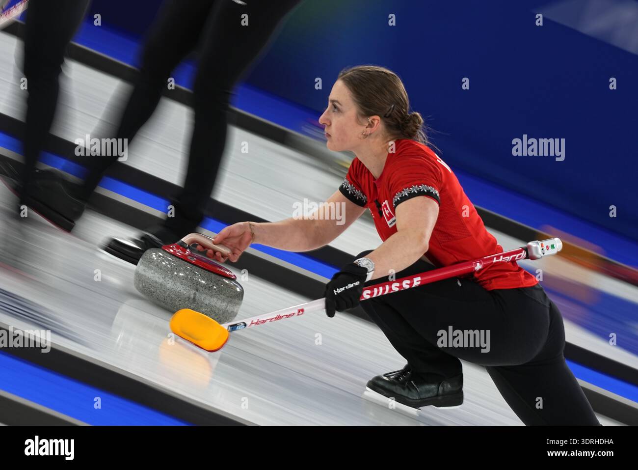 Switzerland's Selina Witschonke in action during the women's curling ...