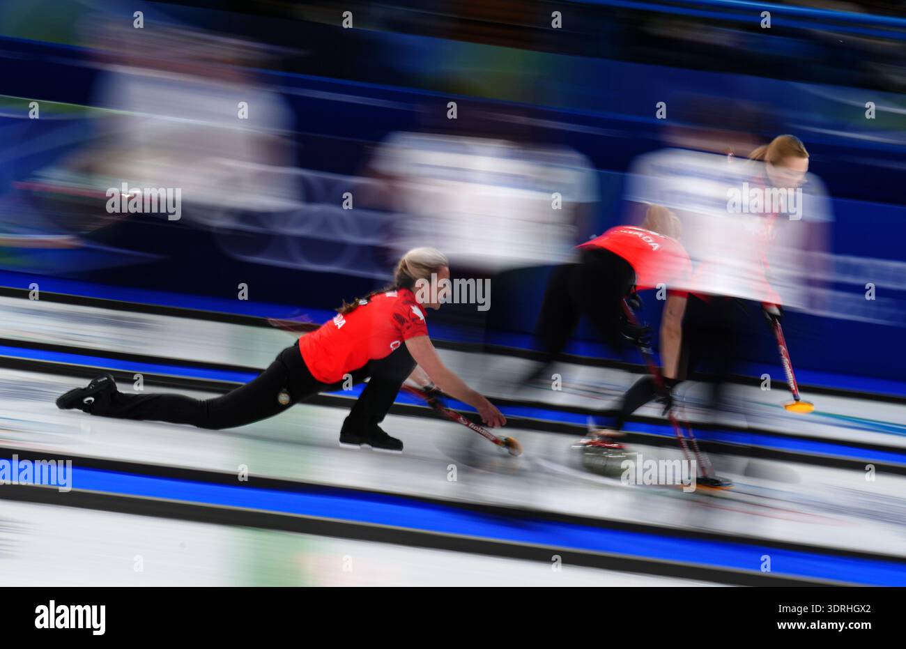 Canada's Emma Miskew in action during the Women's Curling match against ...