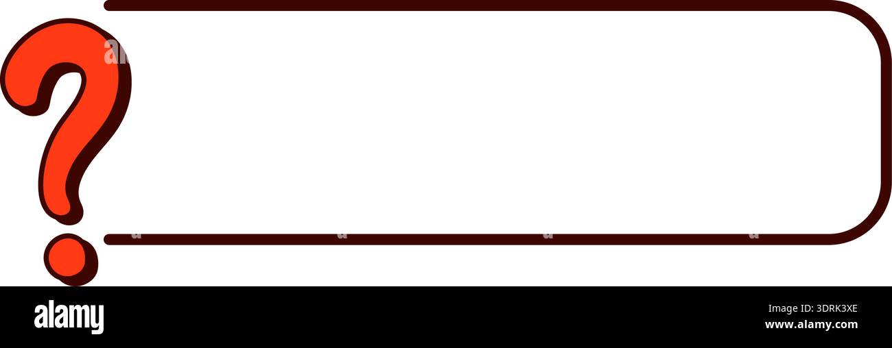 Red question mark inside rectangular frame: symbol of inquiry Stock ...