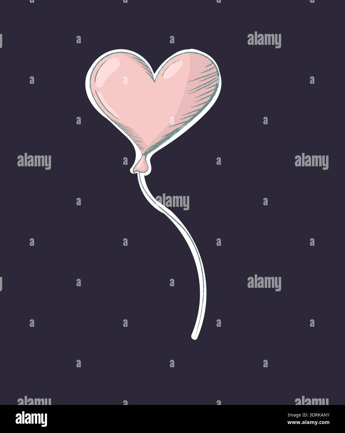 Pink air balloon heart Stock Vector Images - Alamy
