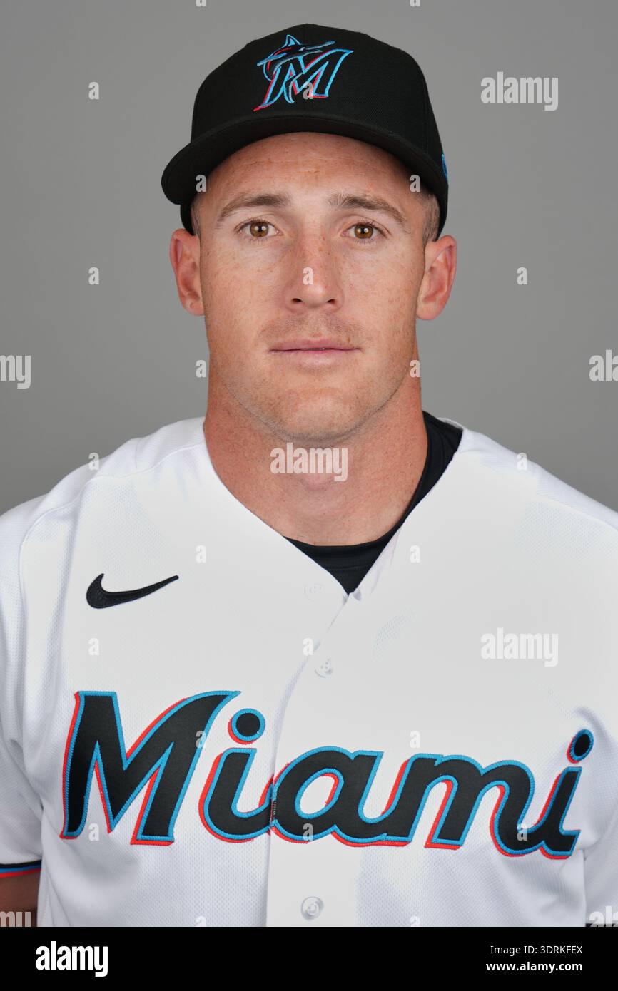 This is a 2026 photo of Jacob Berry of the Miami Marlins baseball team ...