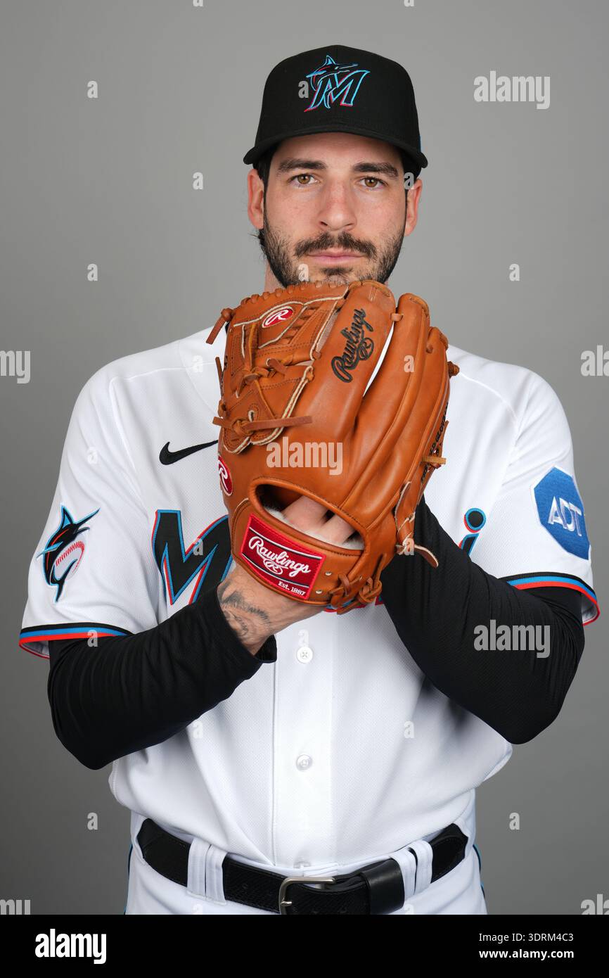 This is a 2026 photo of Andrew Nardi of the Miami Marlins baseball team ...