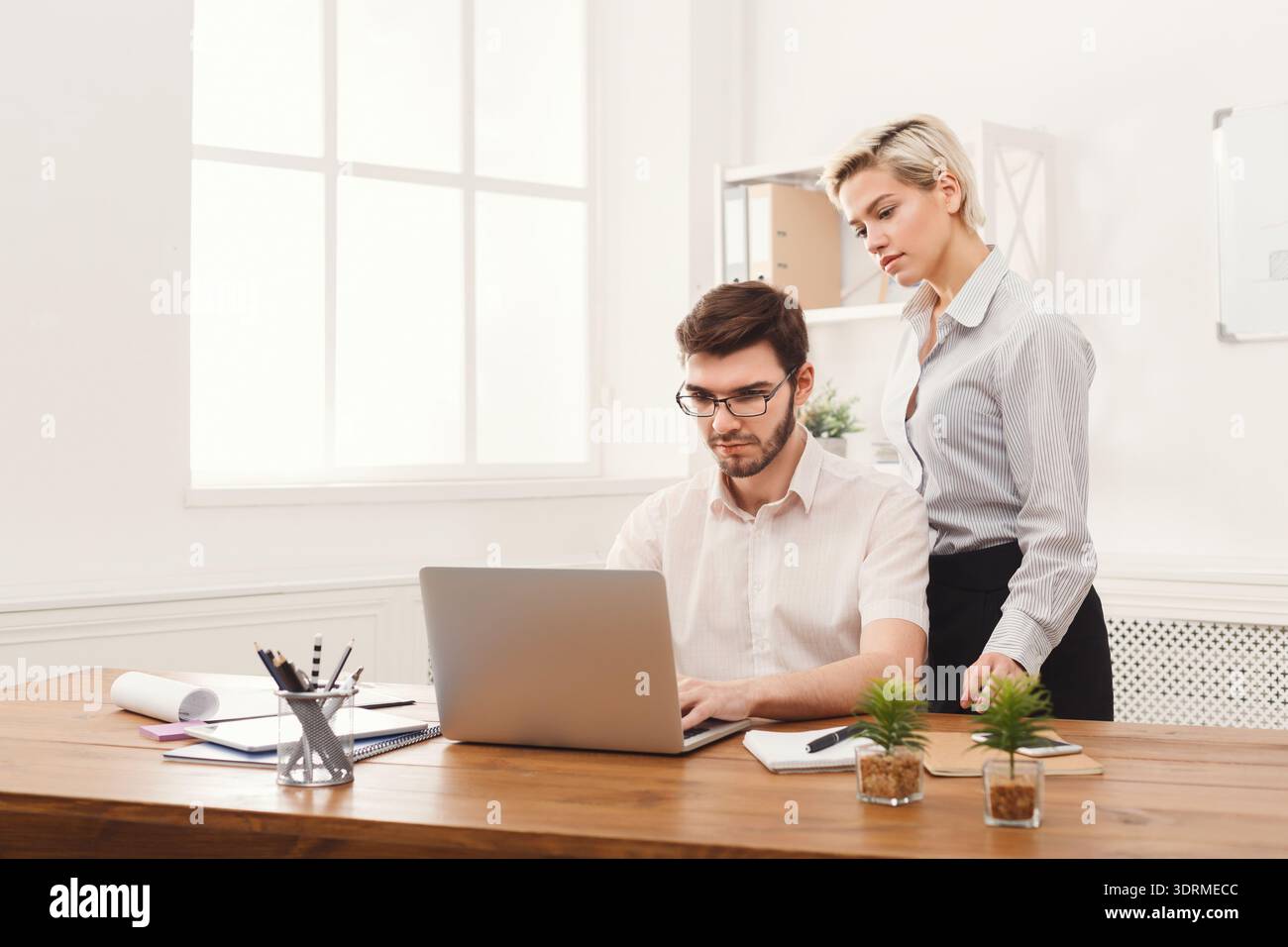 Collage showing office scene hi-res stock photography and images - Alamy