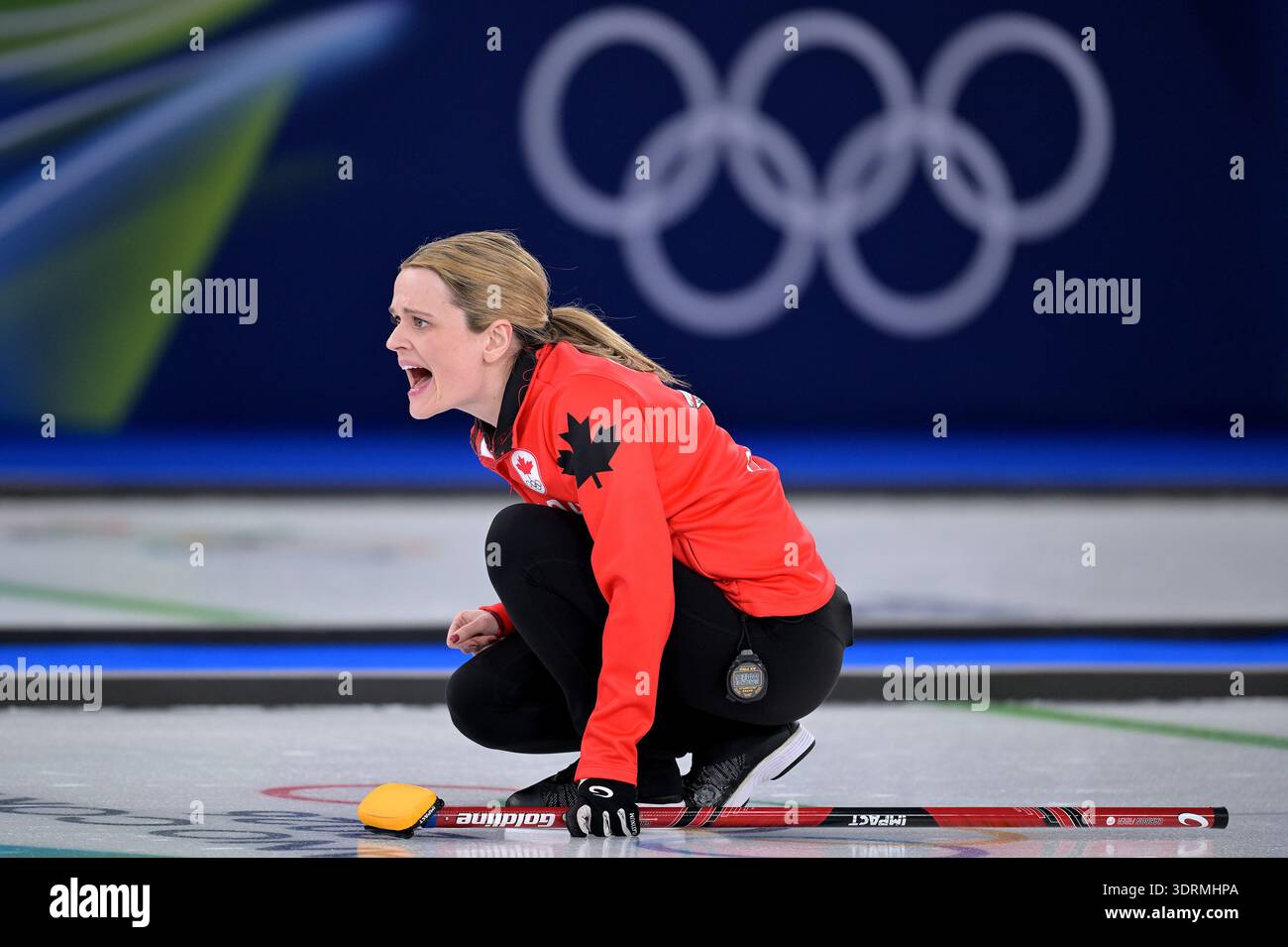 Italy. 18th Feb, 2026. Tracy Fleury of Team Canada yells out ...