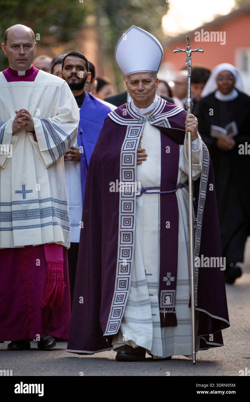 Pope Leo XIV leads a penitential procession before celebrating the Ash ...