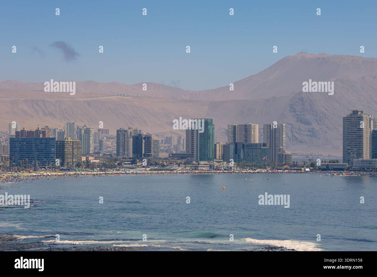 Iquique, Chile - December 28, 2025: Wide view of Cavancha bay with ...