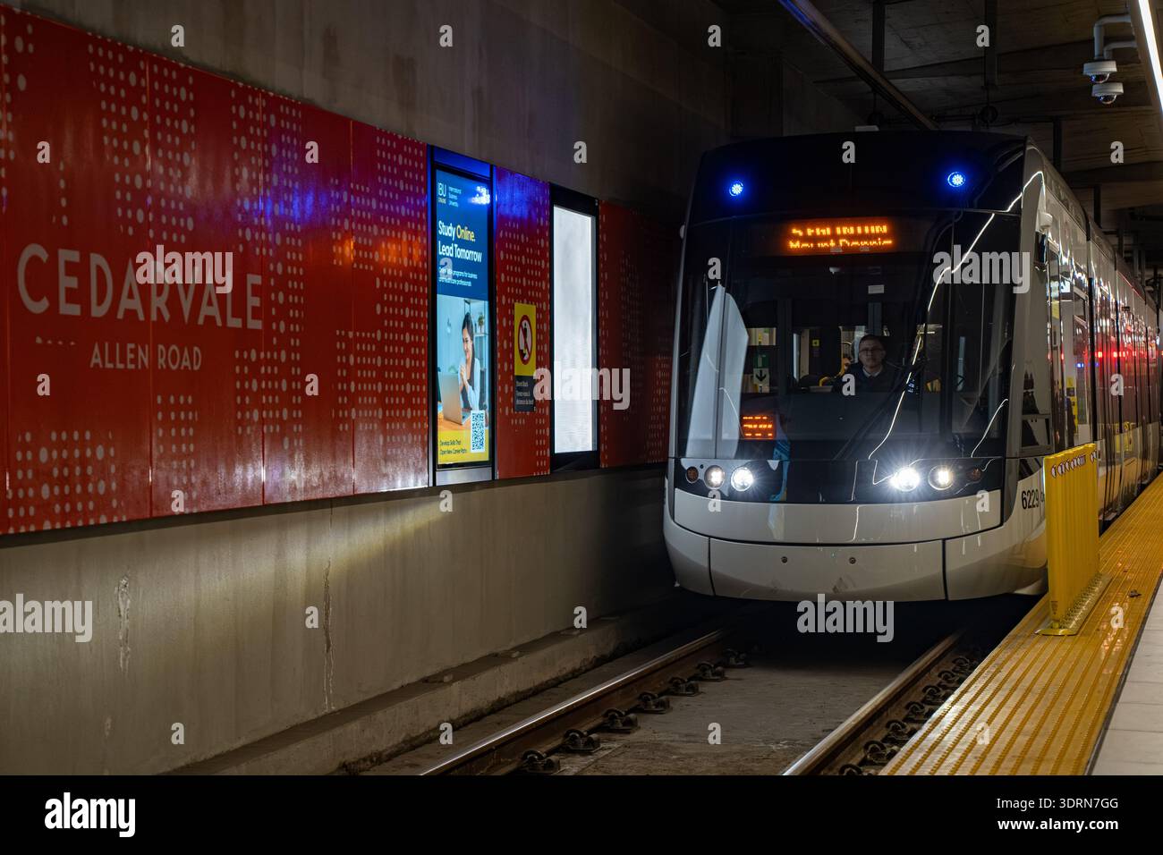 View of TTC Line 5 Eglinton train at station platform. Toronto, Canada ...