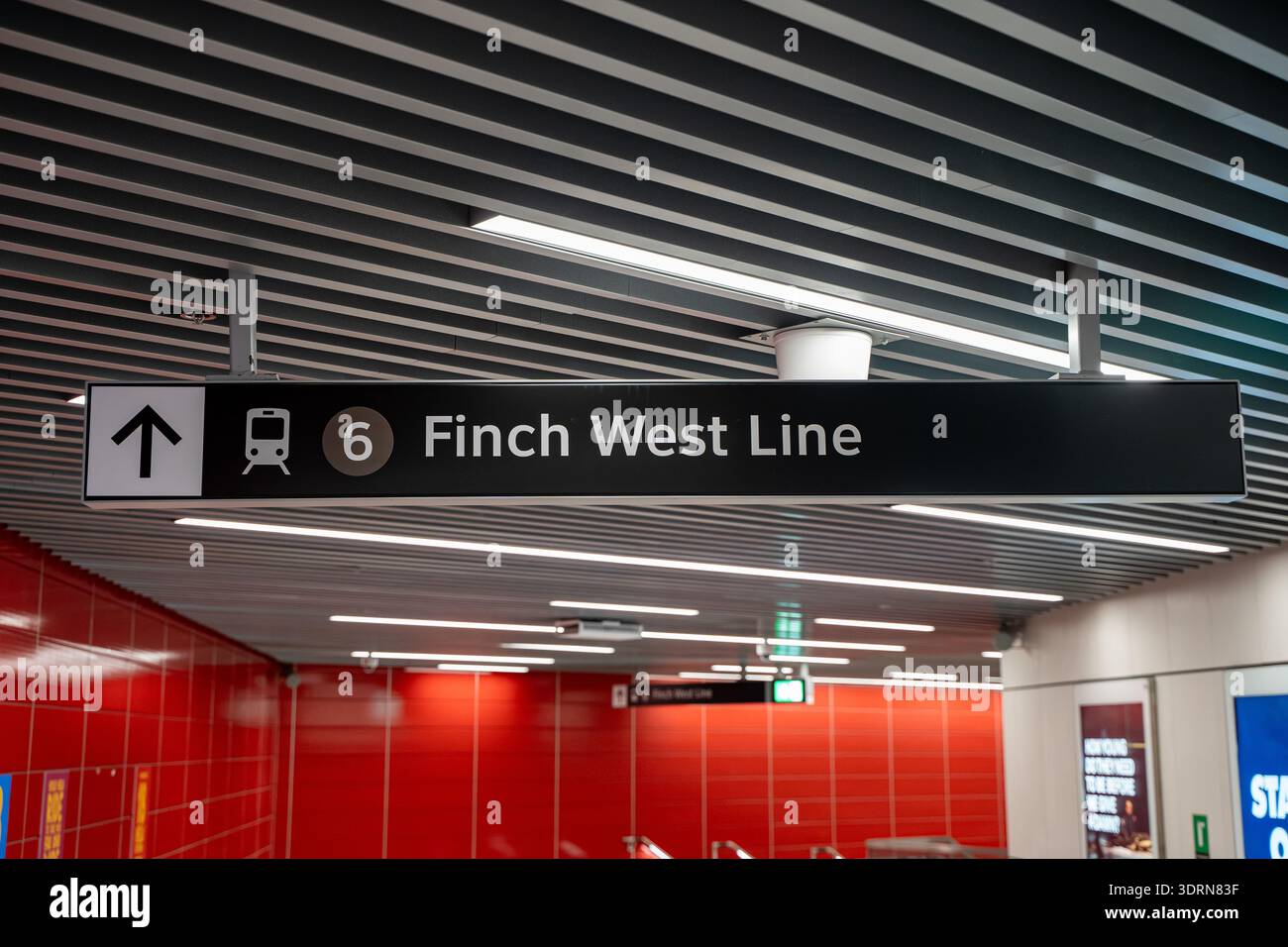 Sign of Line 6 Finch West Line subway in Toronto. Toronto, Canada ...