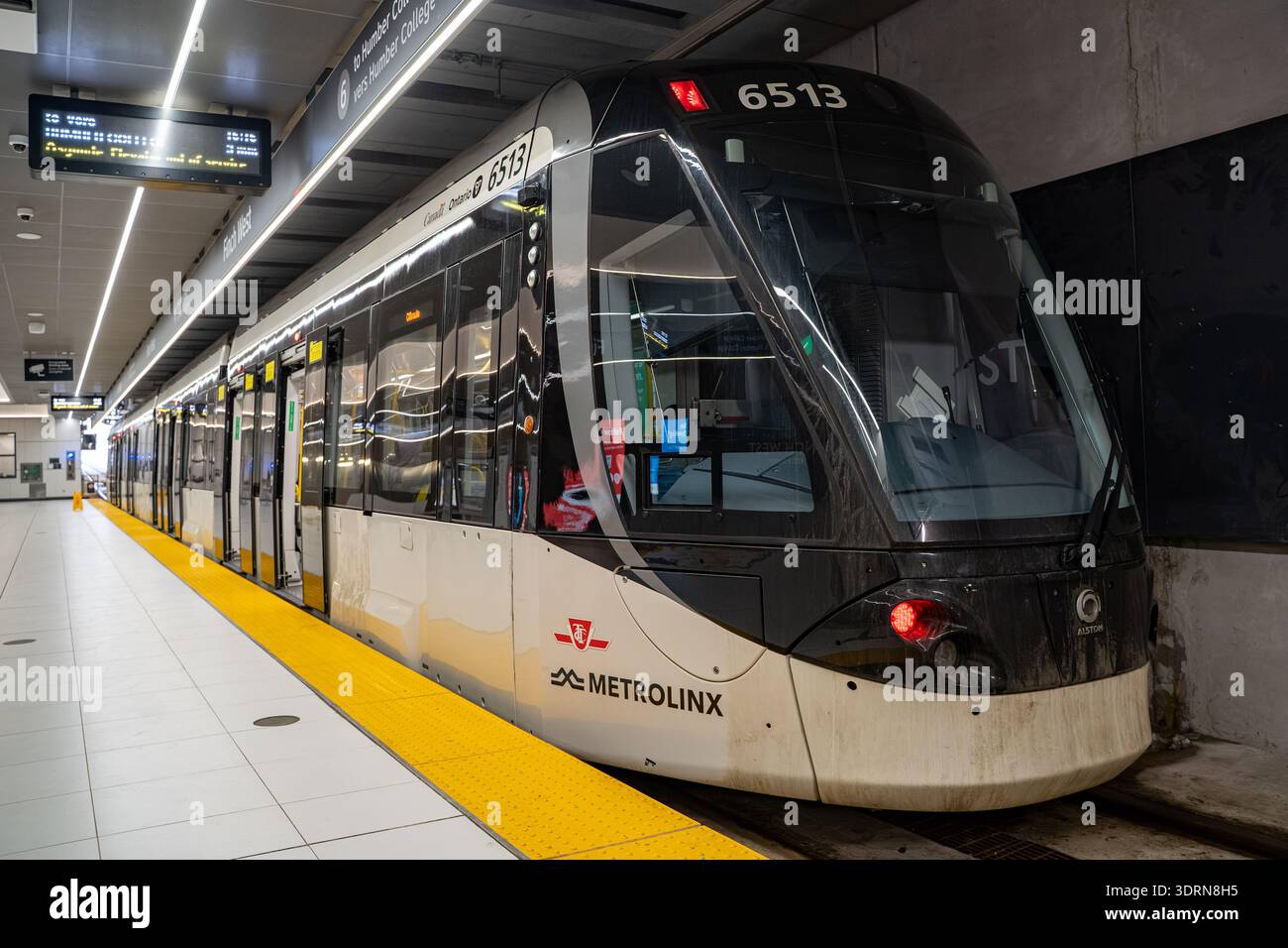 View of Line 6 Finch West Line train at platform. Toronto, Canada ...