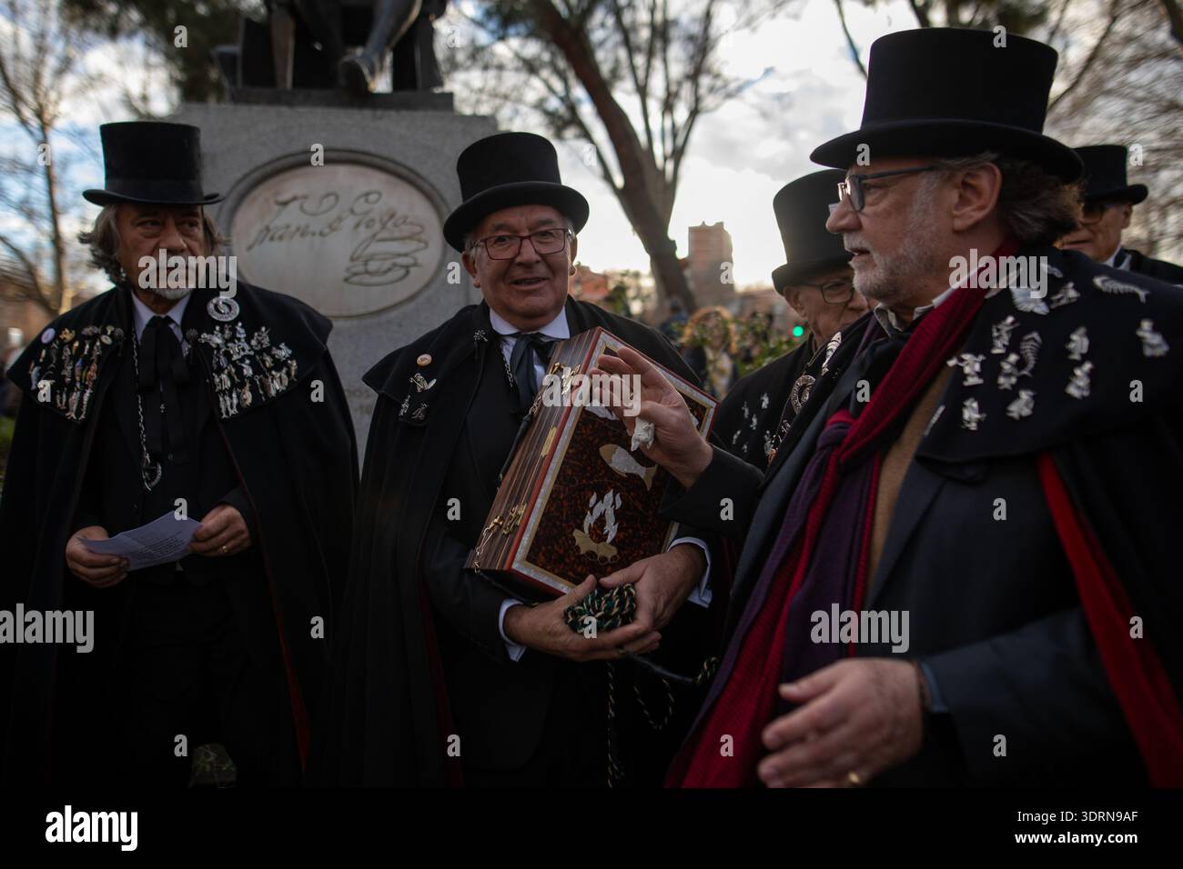 Members of the Merry Brotherhood of the Burial of the Sardine carry a ...