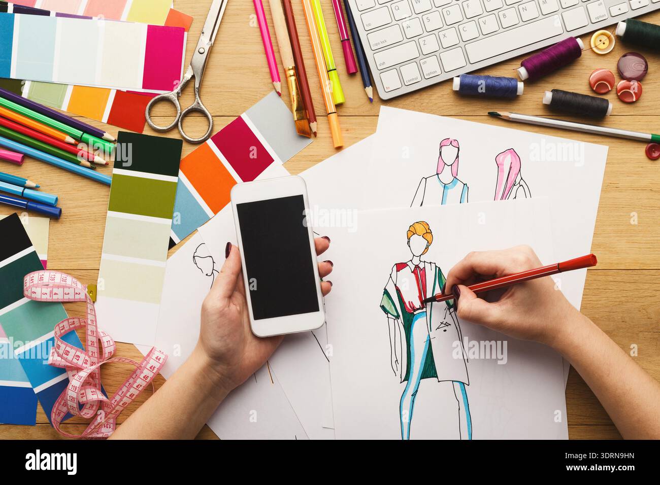 Fashion design workspace sketches hi-res stock photography and images ...