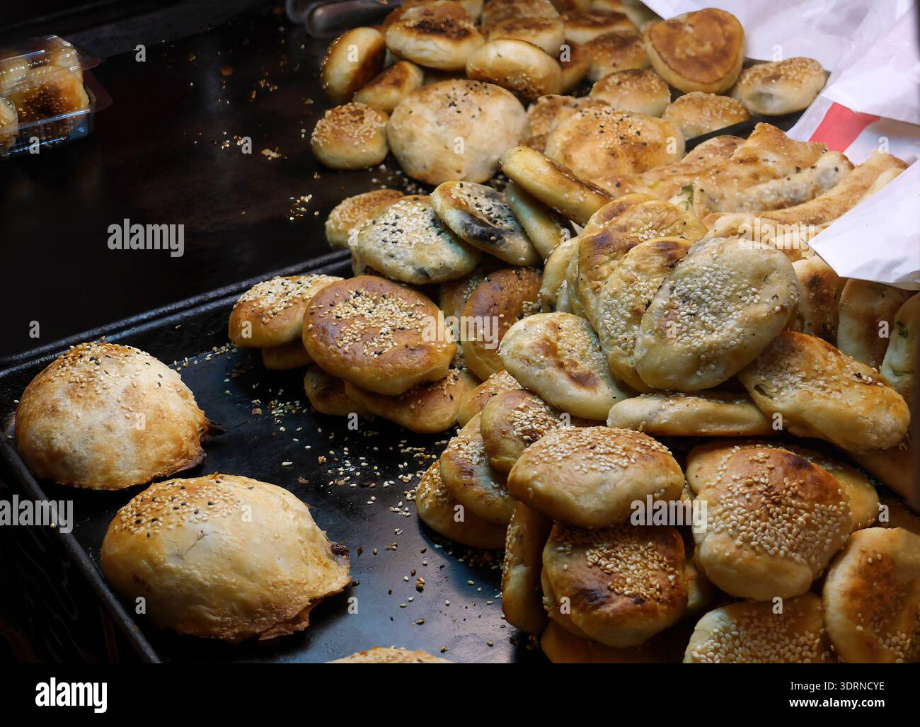 Traditional Taiwanese Pepper Bun known as Hu Jiao Bing freshly baked ...