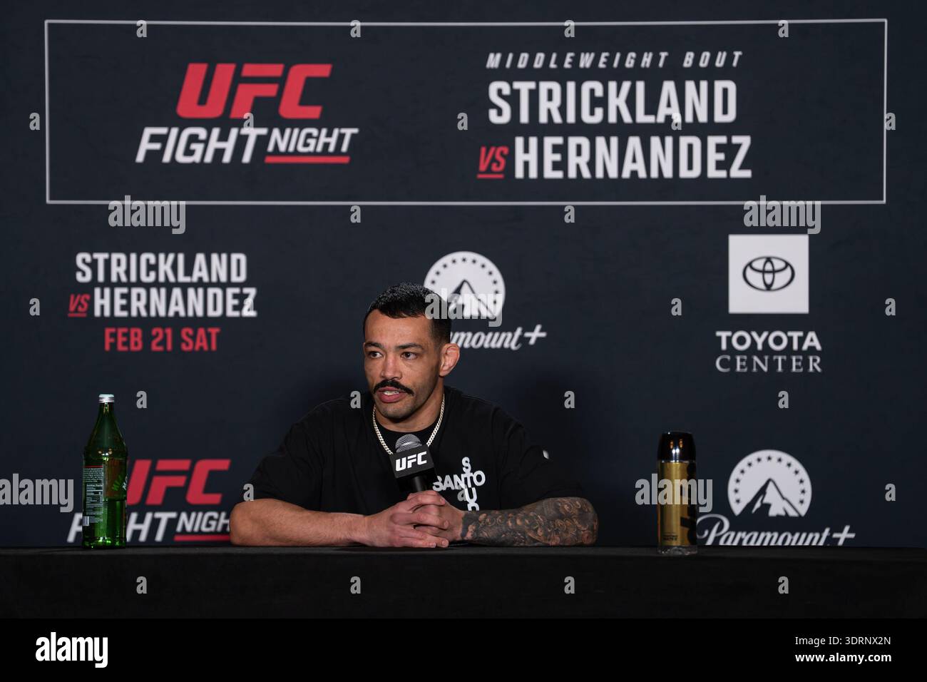 Dan Ige speaks during the UFC Fight Night Media Day at the Westin ...