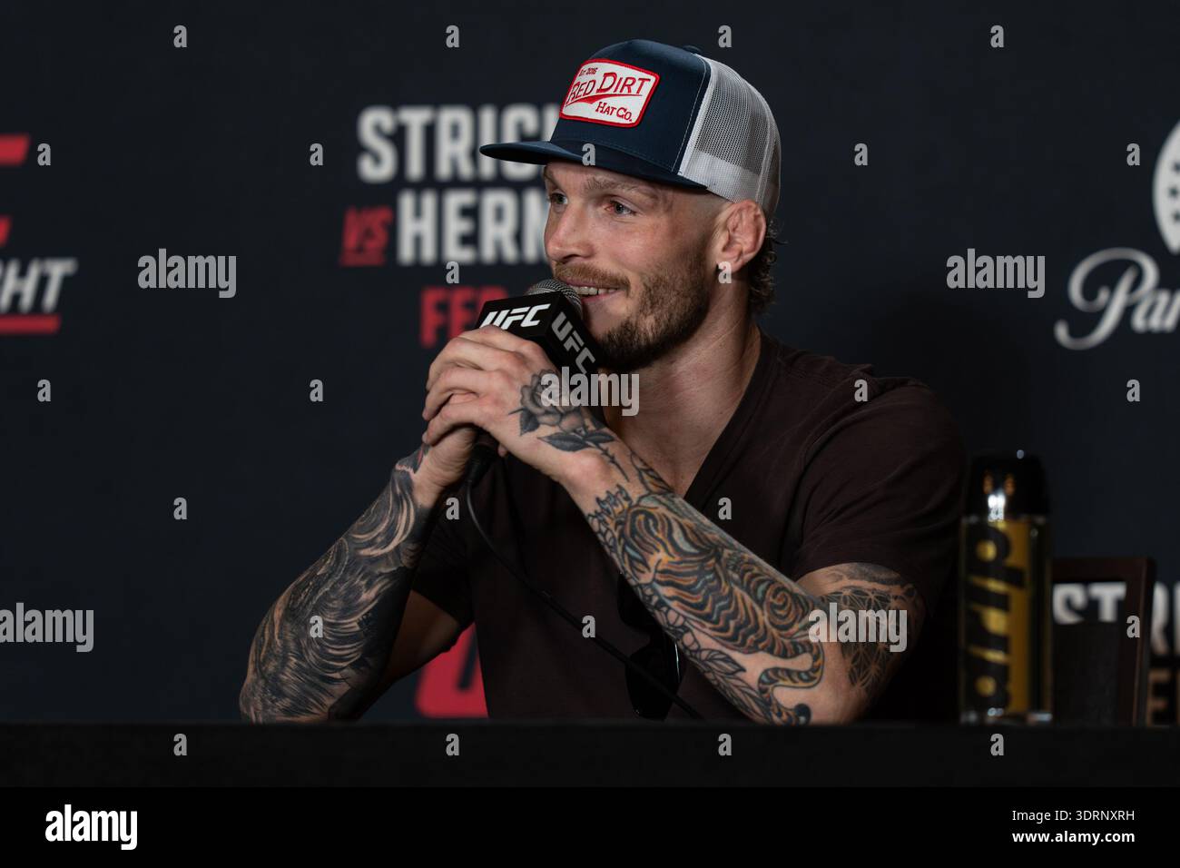 Zachary Reese speaks during the UFC Fight Night Media Day at the Westin ...