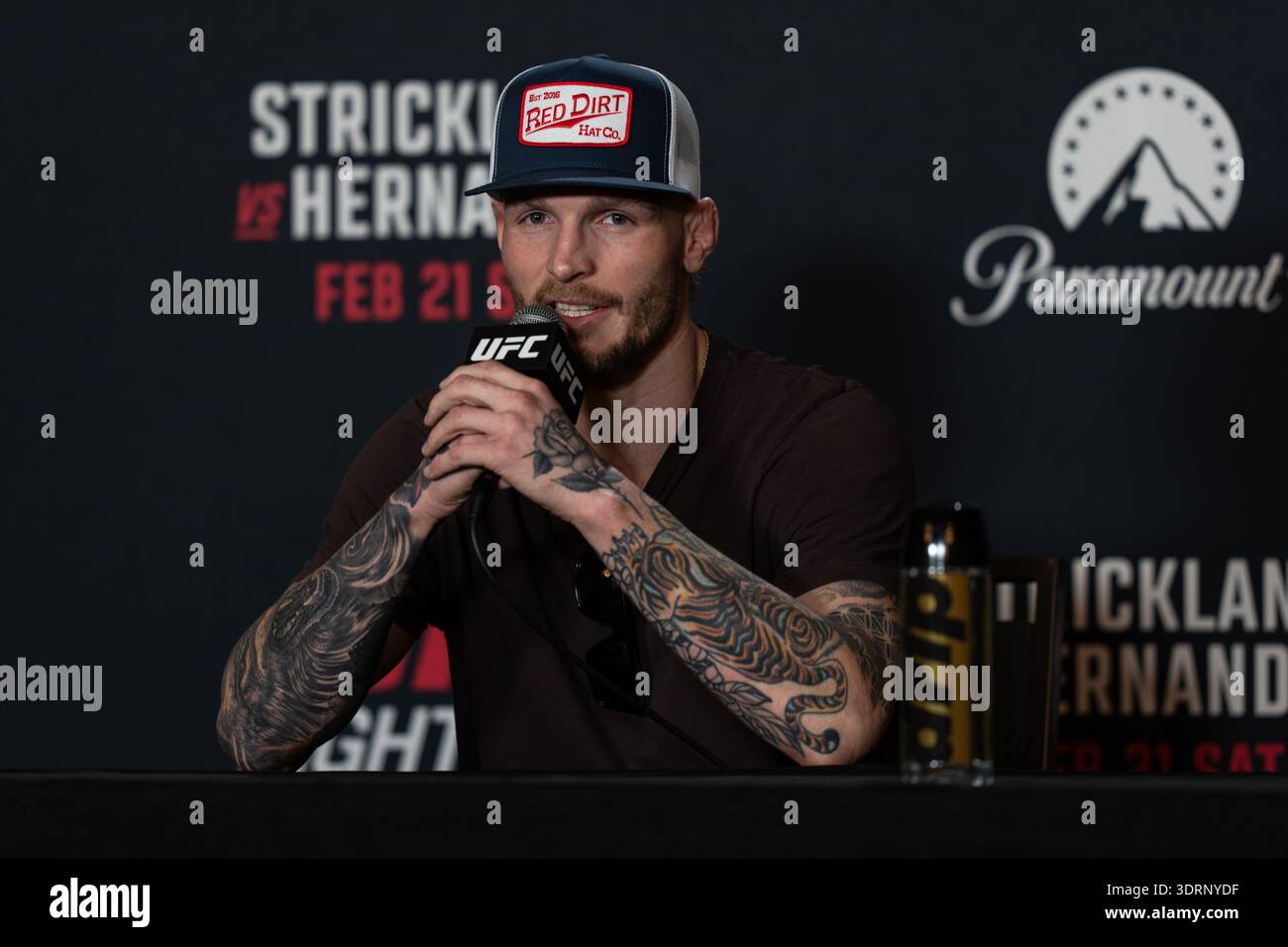 Zachary Reese speaks during the UFC Fight Night Media Day at the Westin ...