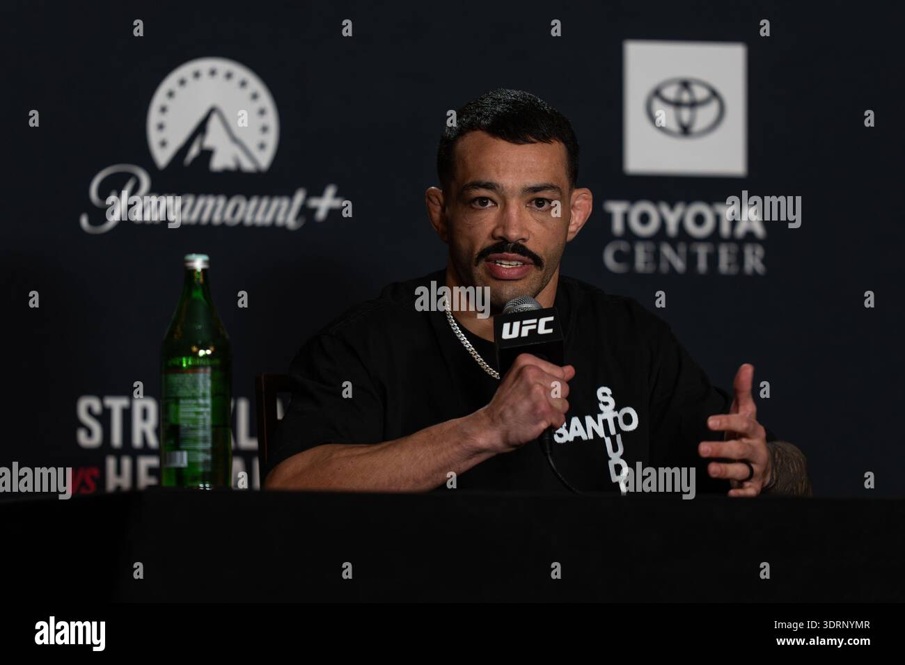 Dan Ige speaks during the UFC Fight Night Media Day at the Westin ...
