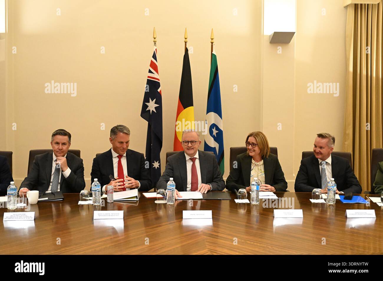 (L-R) Federal Minister for Health Mark Butler, Federal Minister For ...