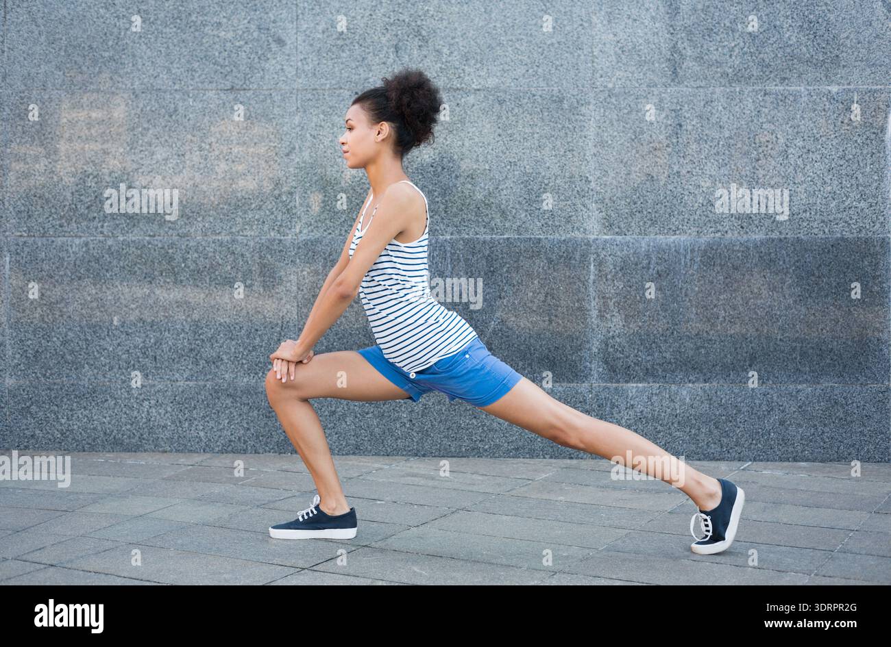Collection of Activities Showing a Person Stretching in a Public Area ...