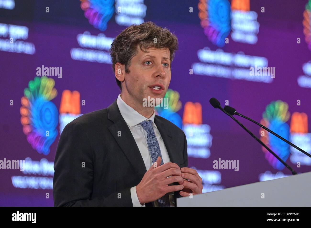 OpenAI’s CEO Sam Altman speaks at the AI Summit in New Delhi, India ...