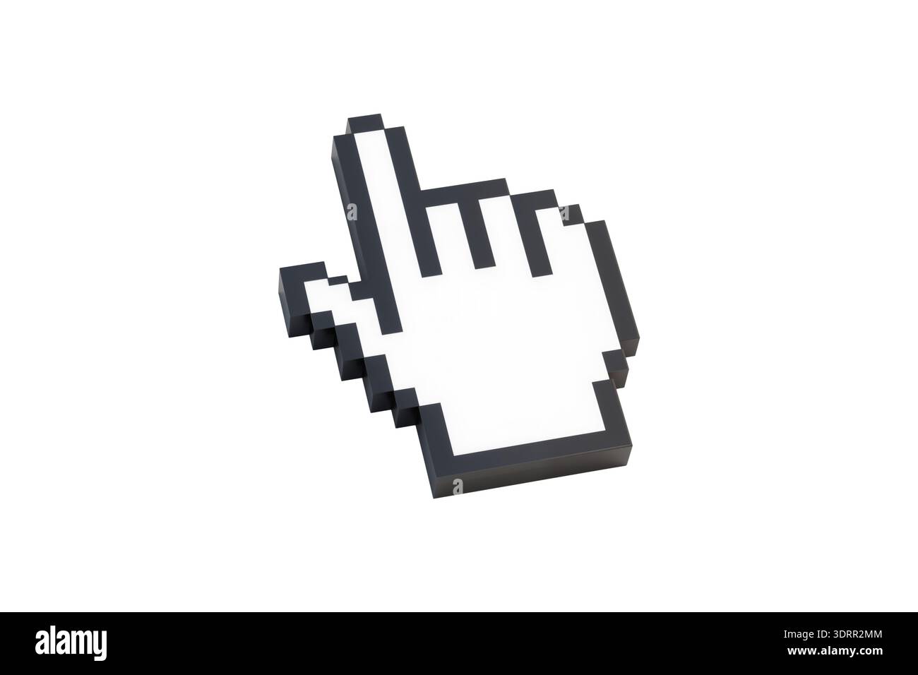 3d rendering of a pixel hand cursor, low-poly aesthetic, smooth shading ...