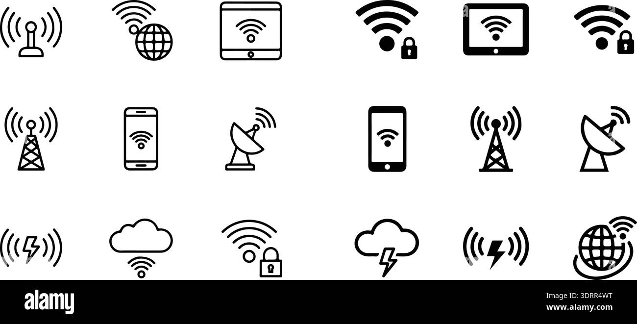 Wi-Fi Icon set symbol. Collection of stock vector images depicting ...