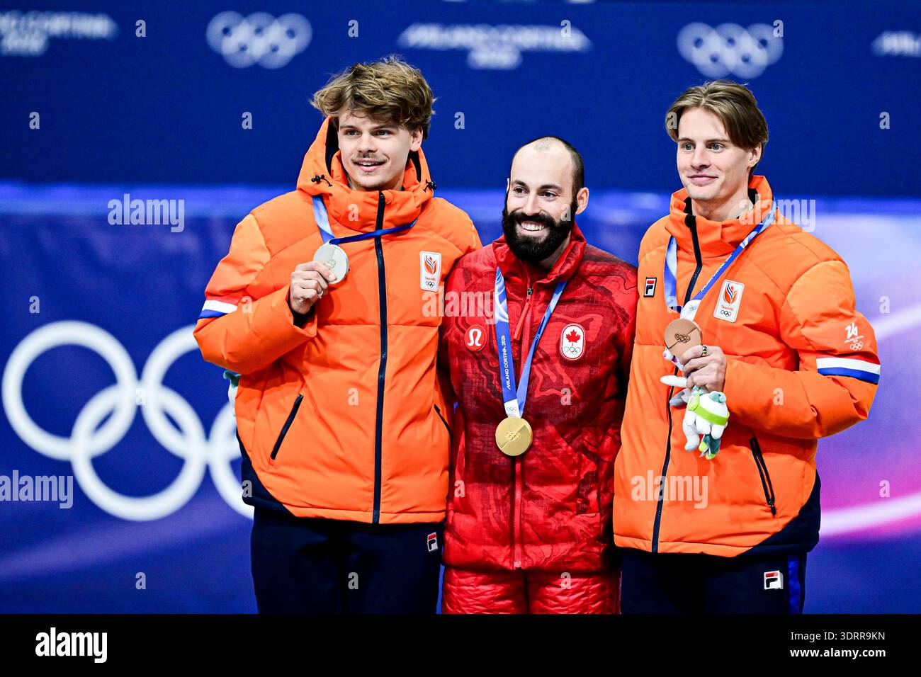 Short Track Speed Skating Men's 500m Awards, L-R, Melle van 'T WOUT ...