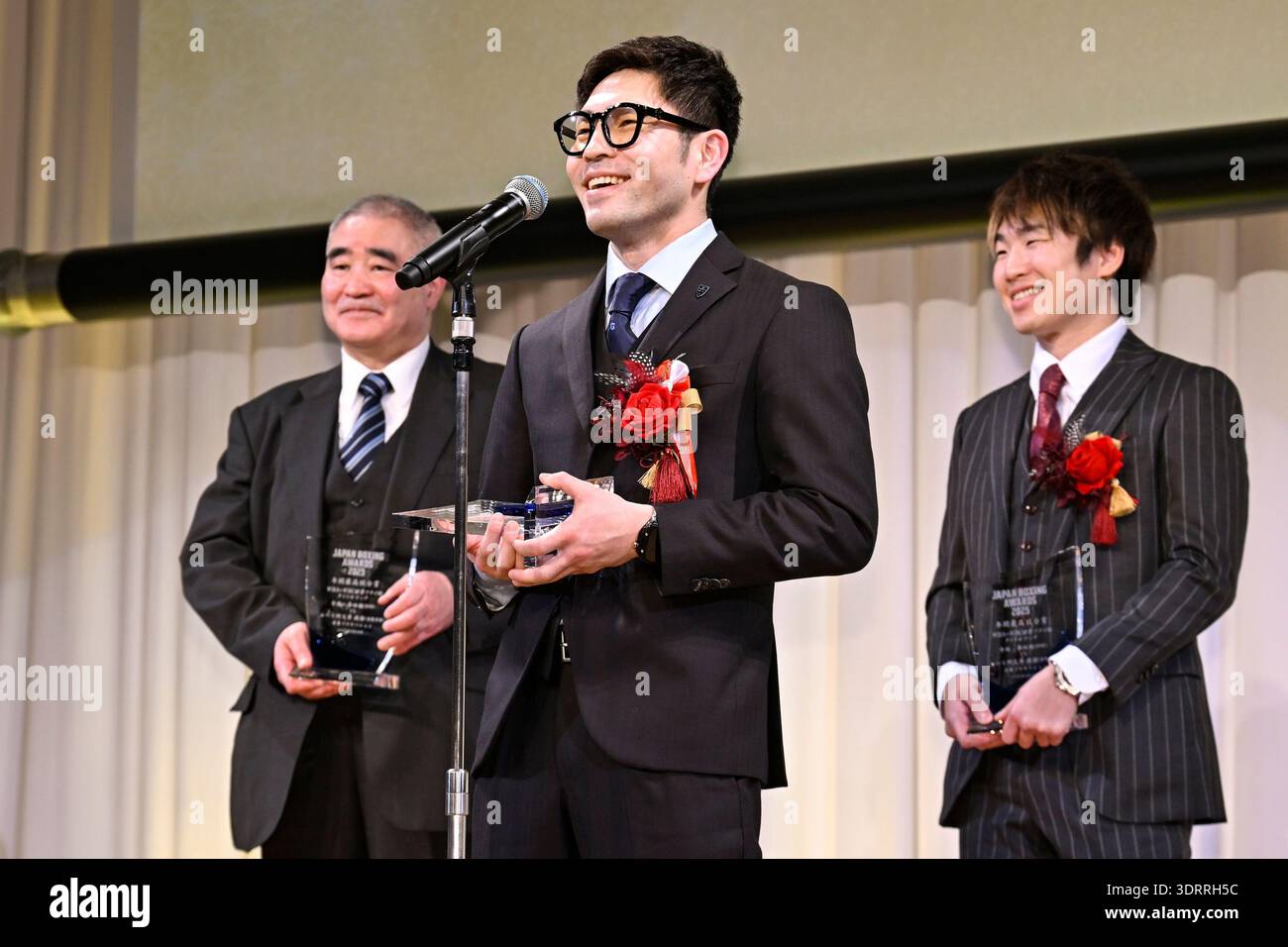 (L-R) Tsuyoshi Hamada, Seigo Yuri Akui, Kenshiro Teraji, FEBRUARY 17 ...