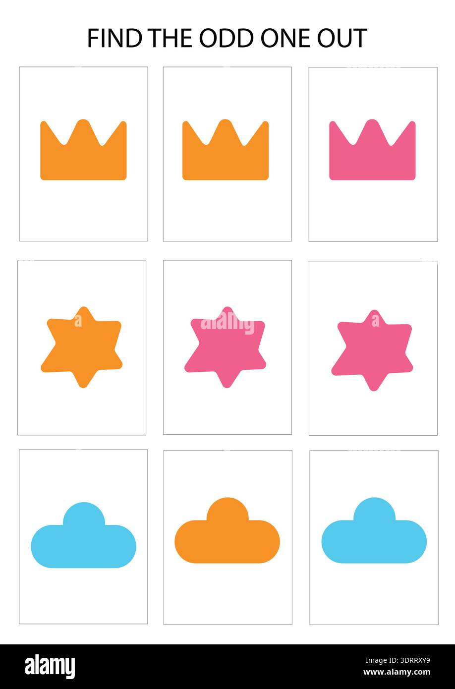 Find the Odd One Out Printable Logic Activity Stock Vector Image & Art ...