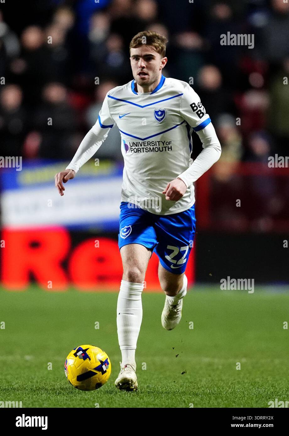 Portsmouth's Zak Swanson during the Sky Bet Championship match at The ...