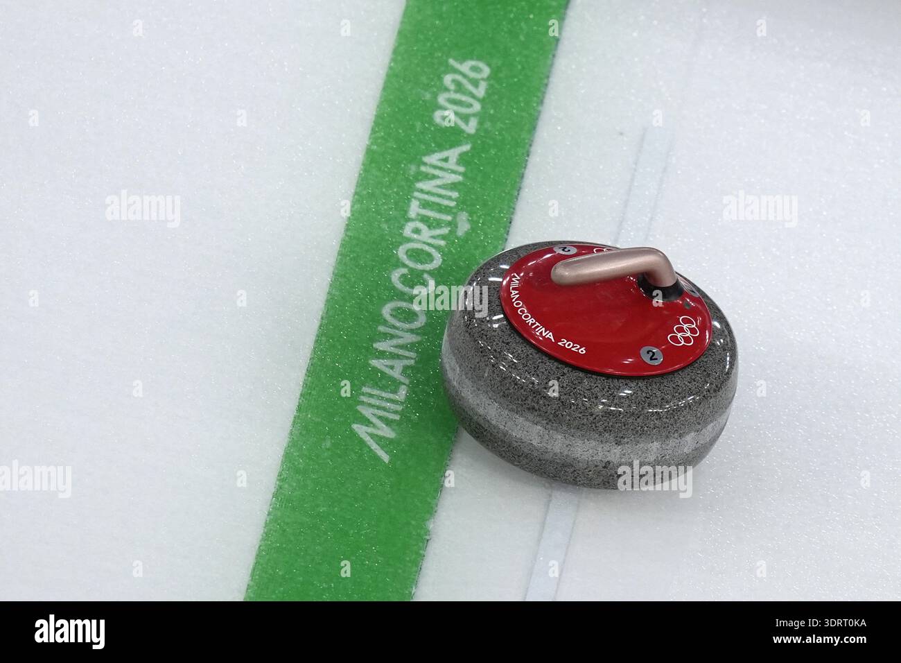 The stone during Curling Men Italy vs Swiss at Curling Arena at the ...
