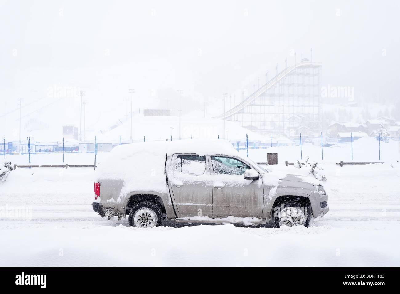 Heavy snowfall in Livigno, on day thirteen of the Milano Cortina 2026 ...